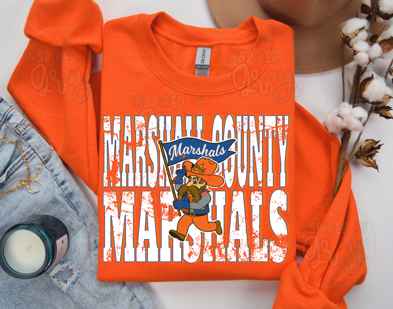 Running Flag Marshals Distressed Shirt – Inspired by Gray